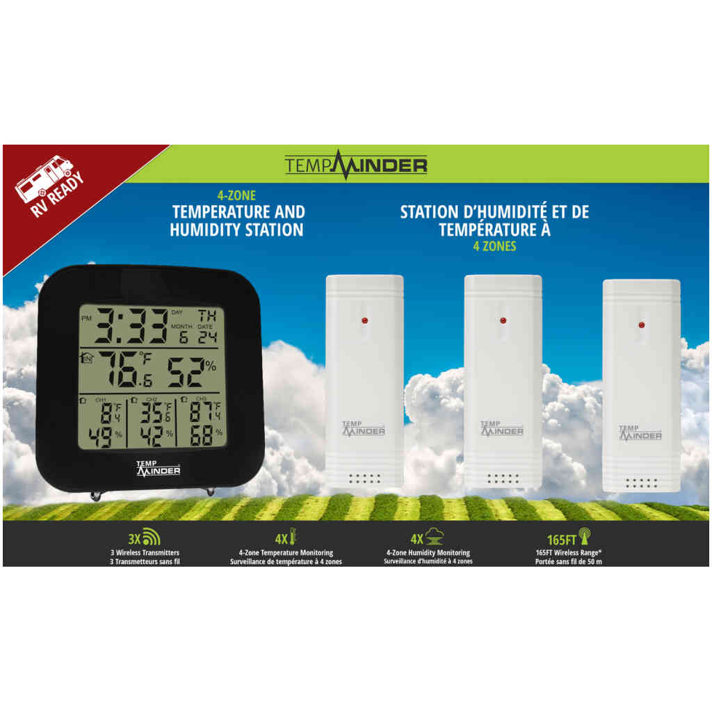 TempMinder 4-Zone Temperature and Humidity Station (MRI-333MX) - The ...
