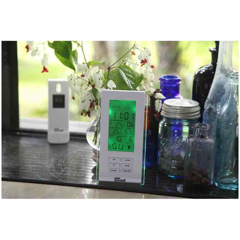 White Wireless Weather Station with Green Backlight LCD (MRI-211MXW ...