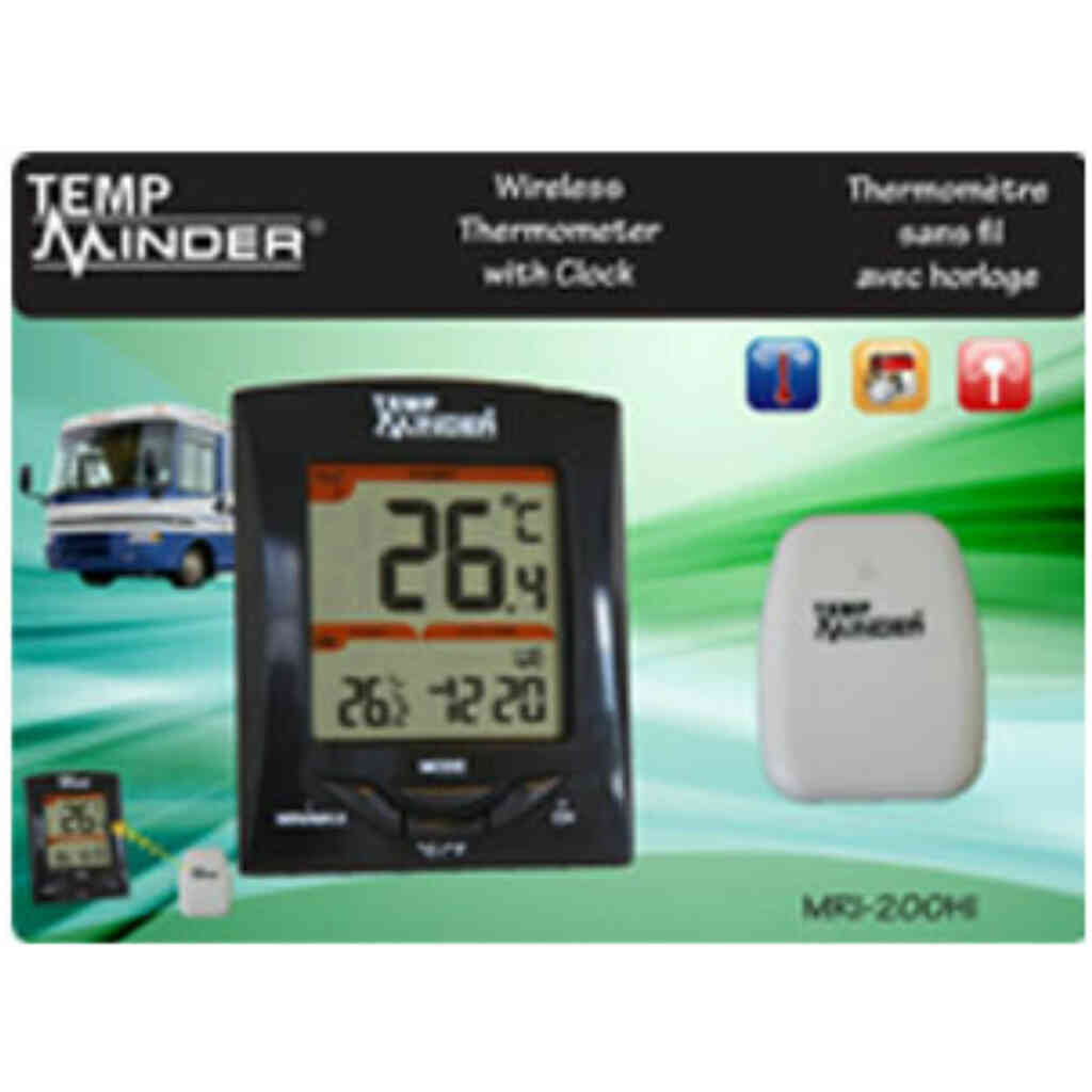 Compact Wireless Thermometer and Clock (MRI-200HI) - Minder Research Inc.