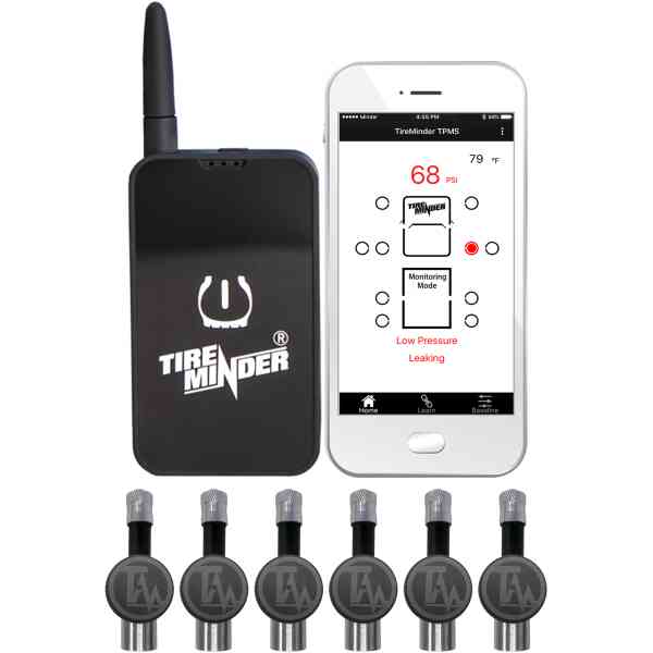 TireMinder® Smart TPMS with 6 Flow-Through Transmitters for RVs ...