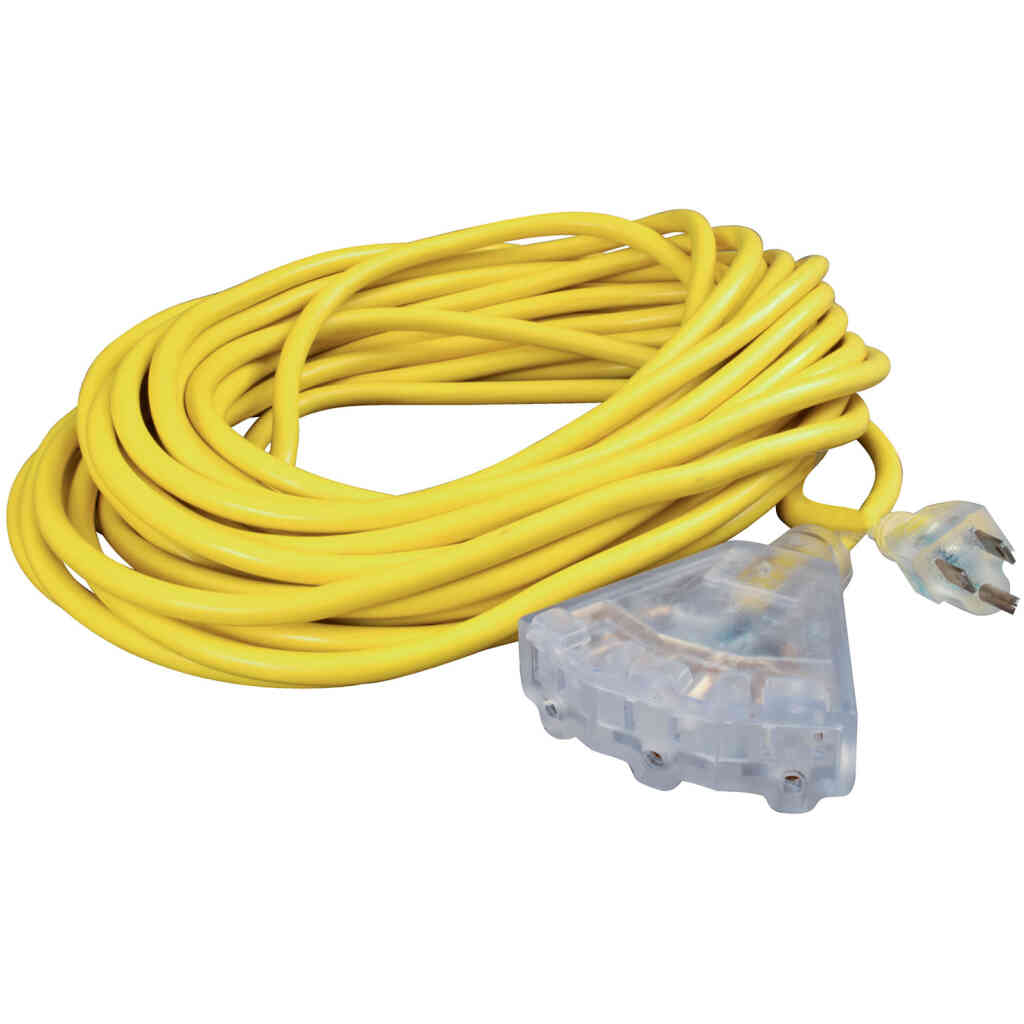 15 Amp 14/3 Triple Outlet Extension Cord, 50FT